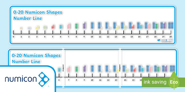 0-20 Number Shapes Number Line Display Banner - KS1 Maths Primary